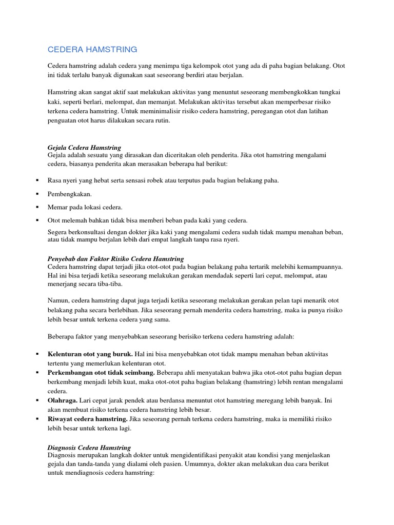 Cedera Hamstring | PDF