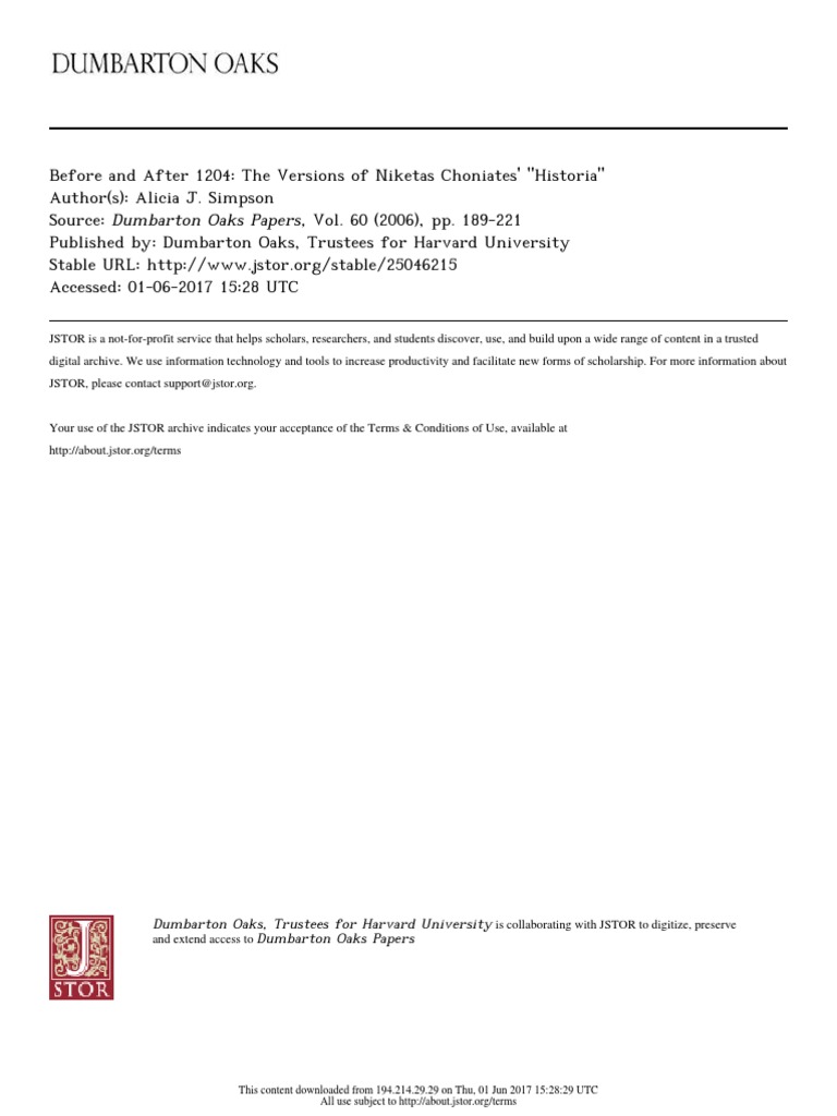 Niketas Choniates' Historia Analysis | PDF | Byzantine Empire