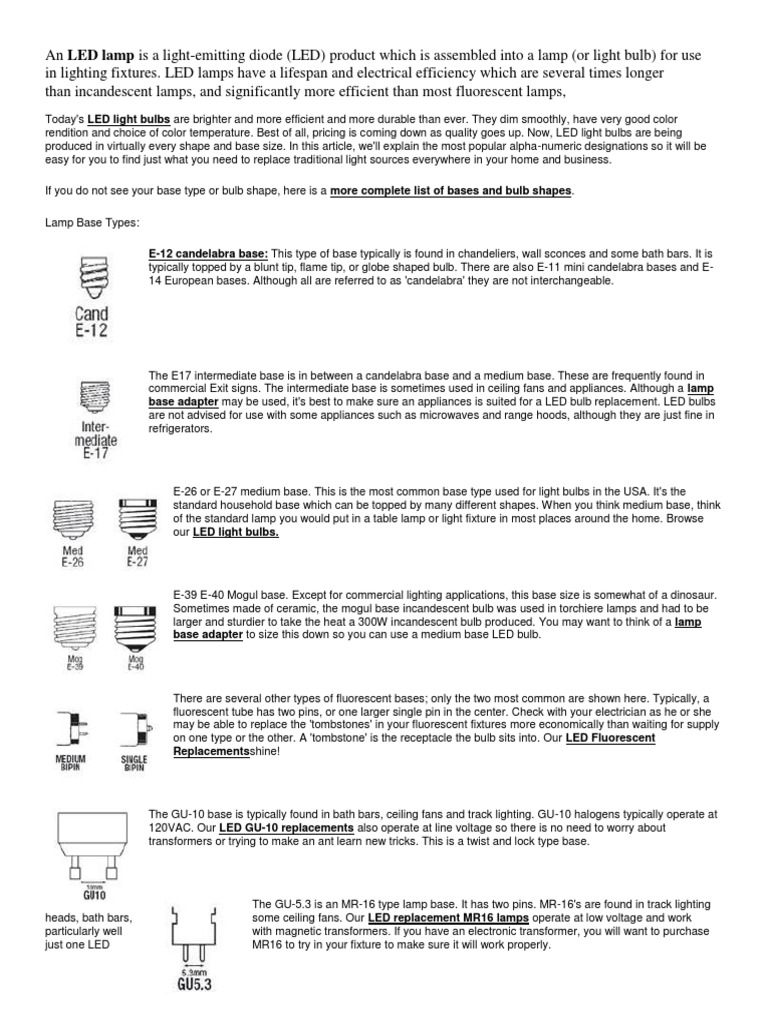 LED Light Bulbs | PDF | Light Emitting Diode | Interior Design