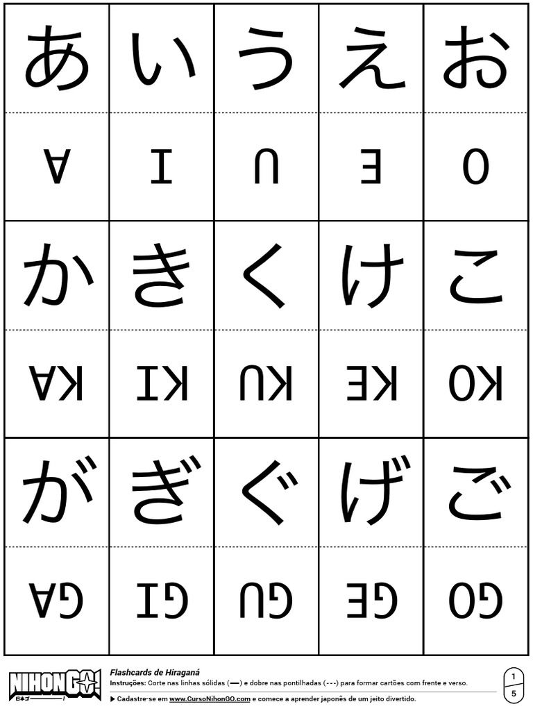 NihonGO - Flashcards de Hiragana Ü | PDF | Sistema de escrita japonesa ...
