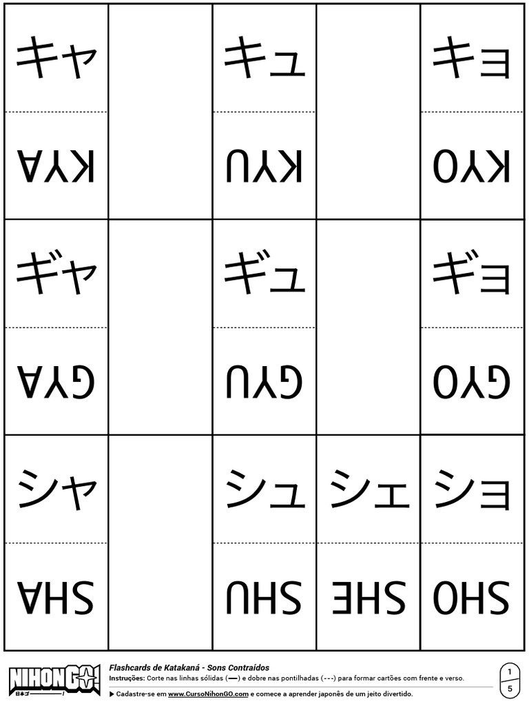 NihonGO - Flashcards de Katakana Ü - Sons Contrai Üdos | PDF | Idiomas