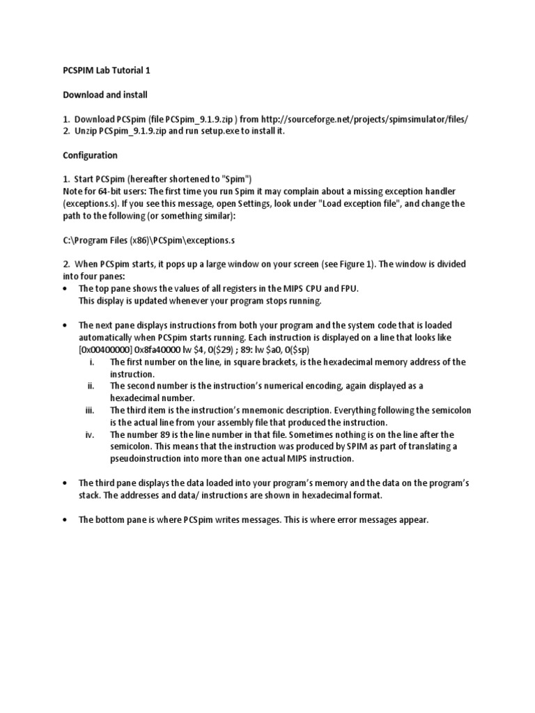 PCSPIM Lab Tutorial 1 | Download Free PDF | Operating System Technology | Computing