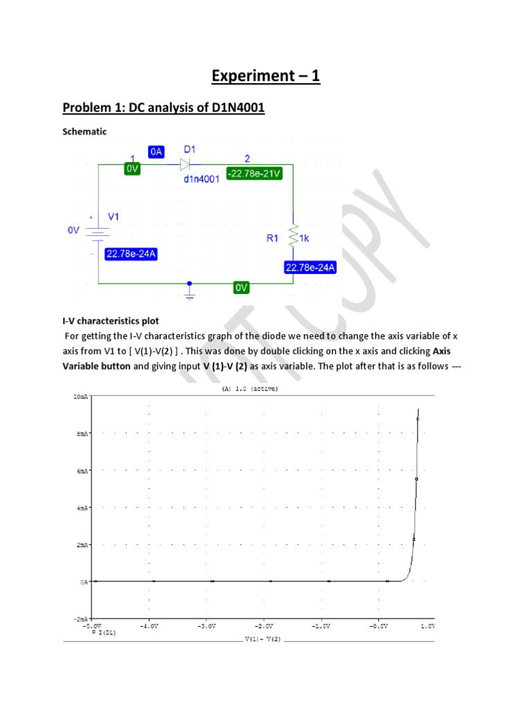 DC analysis and characterization of diodes and applications | PDF ...