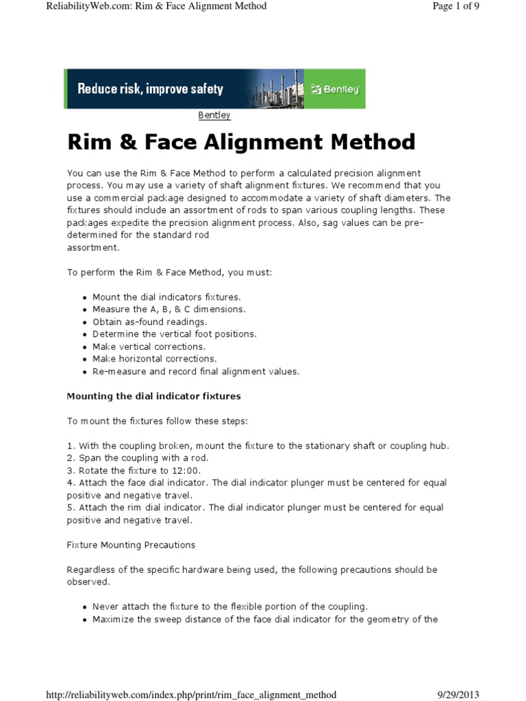 Rim & Face Alignment Method | PDF | Accuracy And Precision | Teaching ...