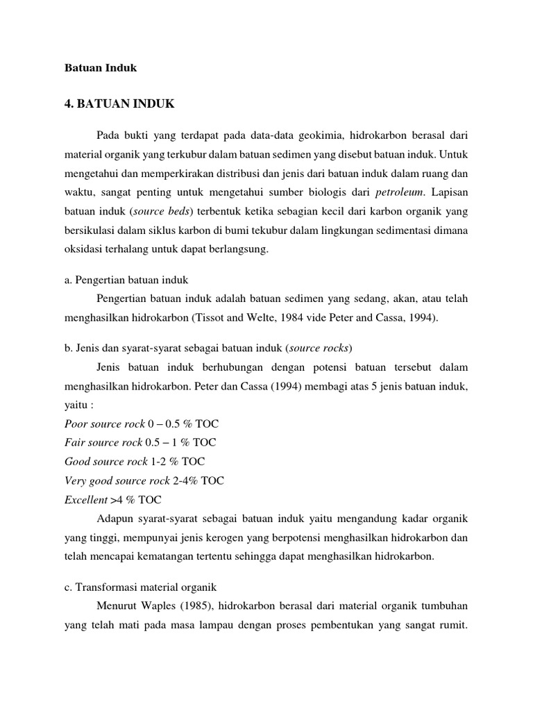 Batuan Induk: Proses dan Kriteria | PDF | Ilmu Sosial | Sains & Matematika