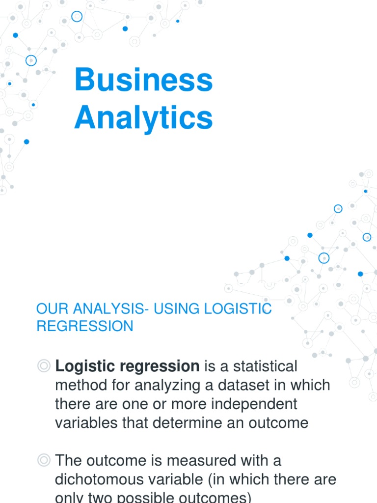 Business ANalytics - Logistic Regression | PDF | Logistic Regression ...