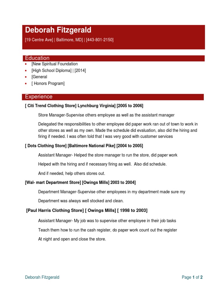 Deborah Fitzgerald Resume New | PDF