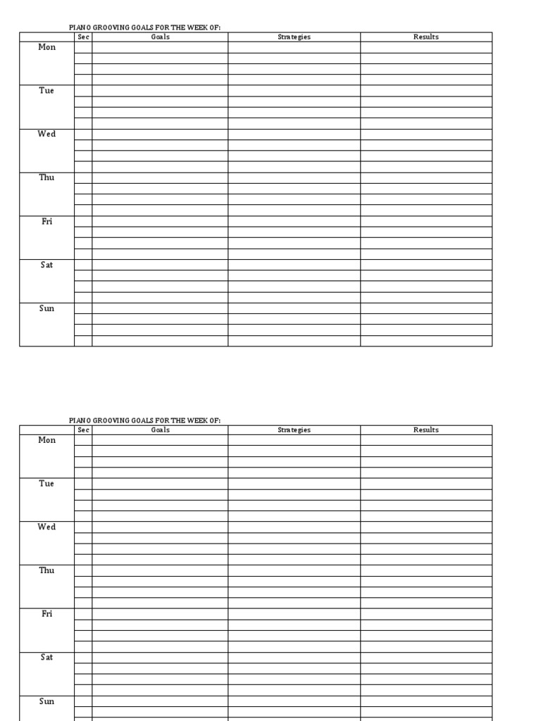 2017-08-29 Weekly Goal Setting Template | PDF