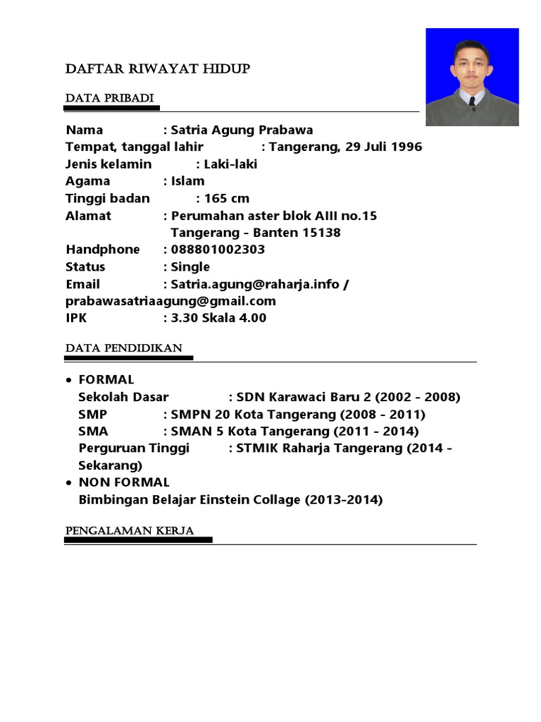 CV Satria Agung Prabawa | PDF