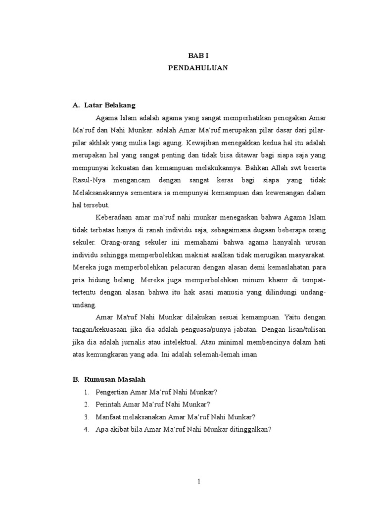 Makalah Amar Ma'ruf Nahi Munkar | PDF