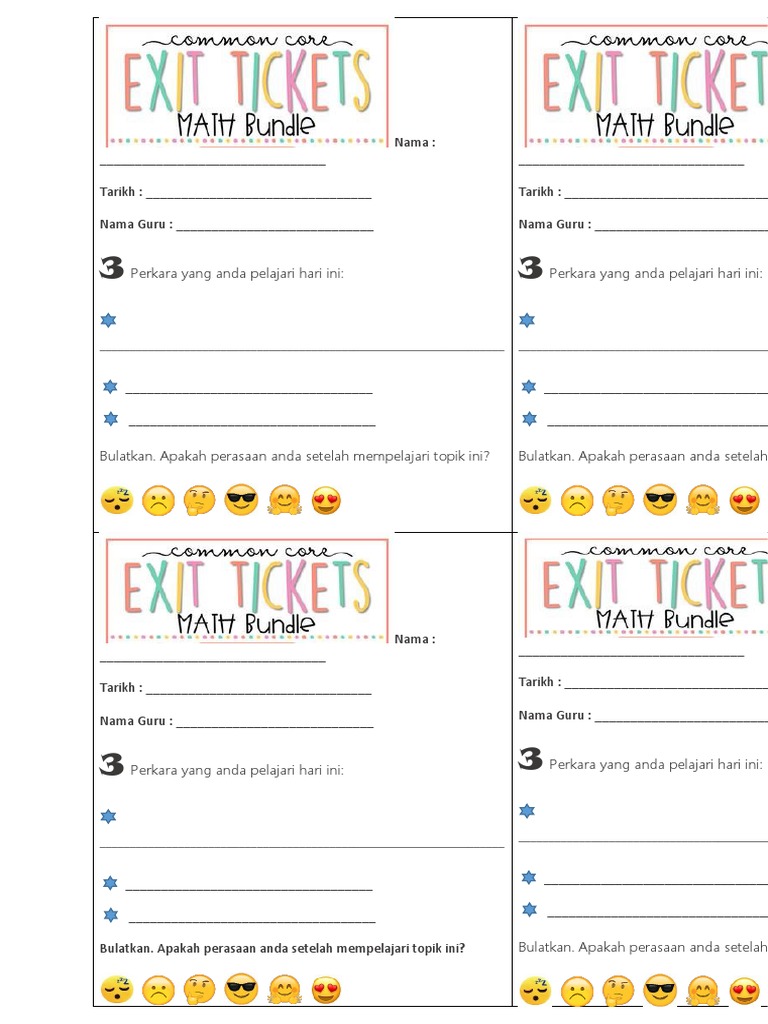 Exit Ticket Form | PDF