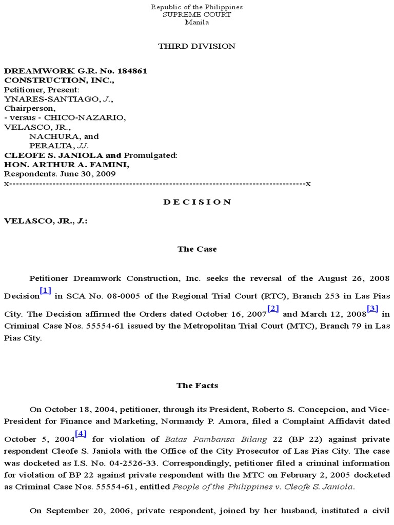 G.R. No. 184861dreamwork-Prejudicial Question | Download Free PDF ...