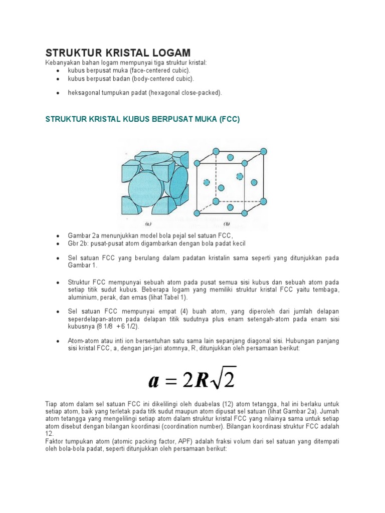 Struktur Kristal Logam | PDF