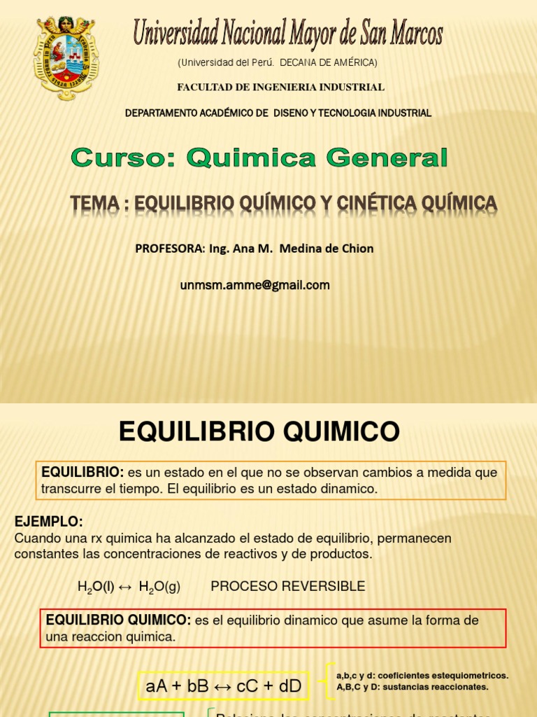 Equilibrio Quimico | PDF | Equilibrio químico | Velocidad de reacción