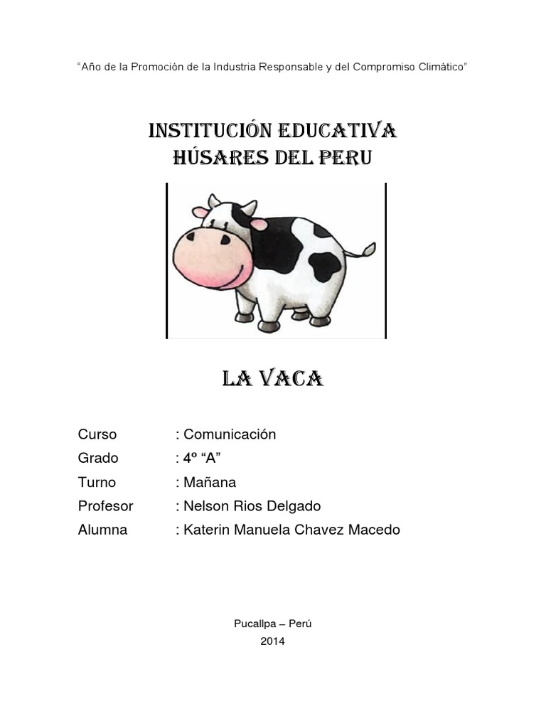 Obra Literaria La Vaca | PDF | Vacas | Pobreza