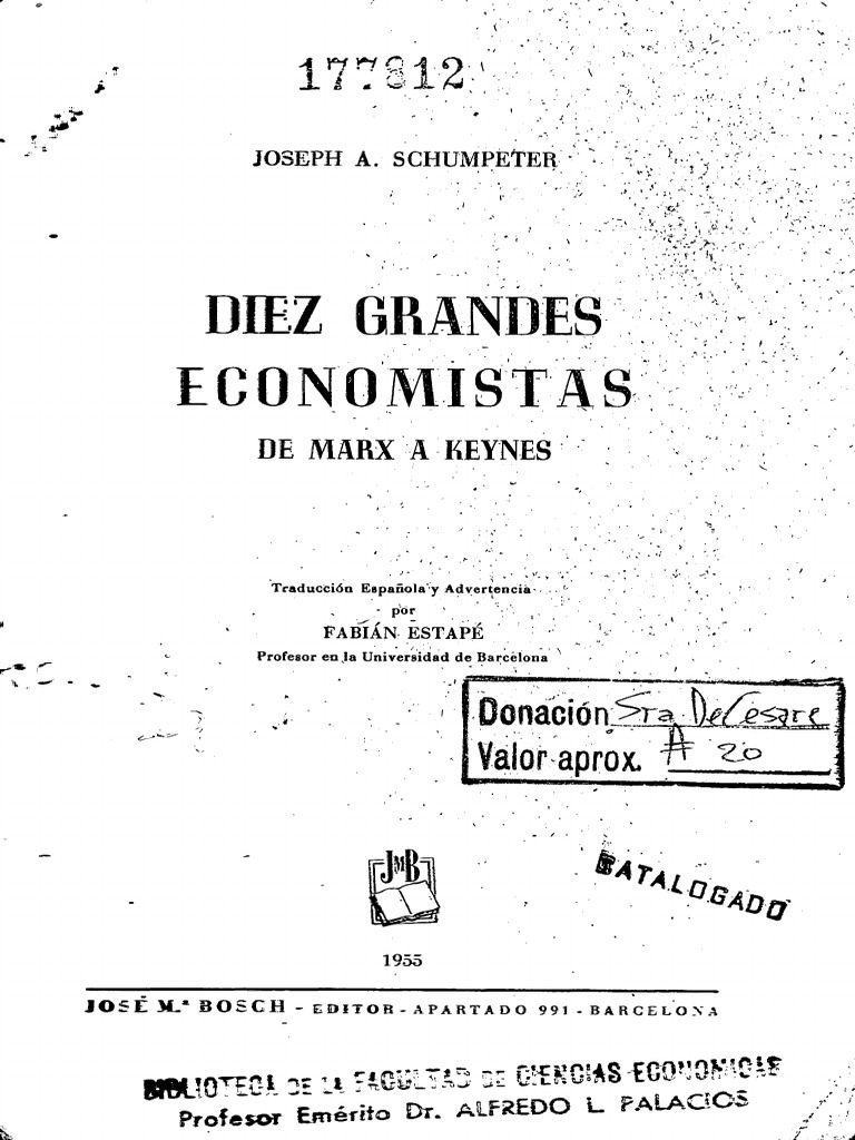 Schumpeter - Diez Grandes Economistas | PDF | Science | Karl Marx