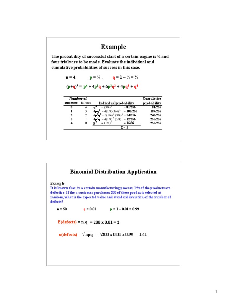 Example: Binomial Distribution Application | PDF | Profit (Accounting ...