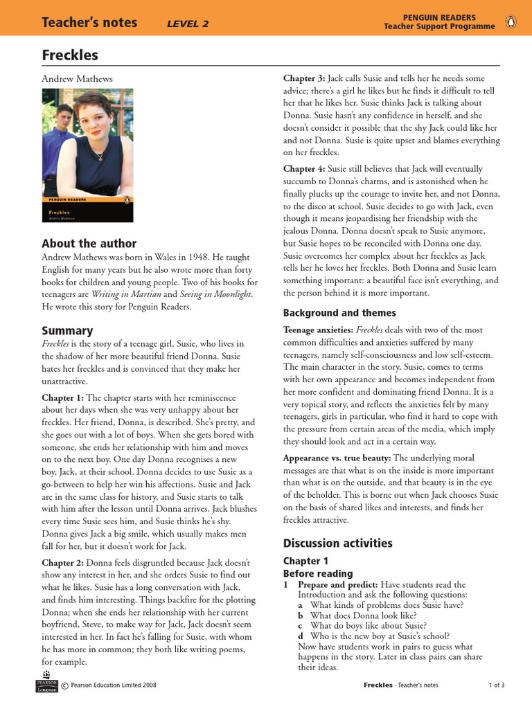 Freckles: Teacher's Notes for Level 2 | PDF | Conversation | Adolescence