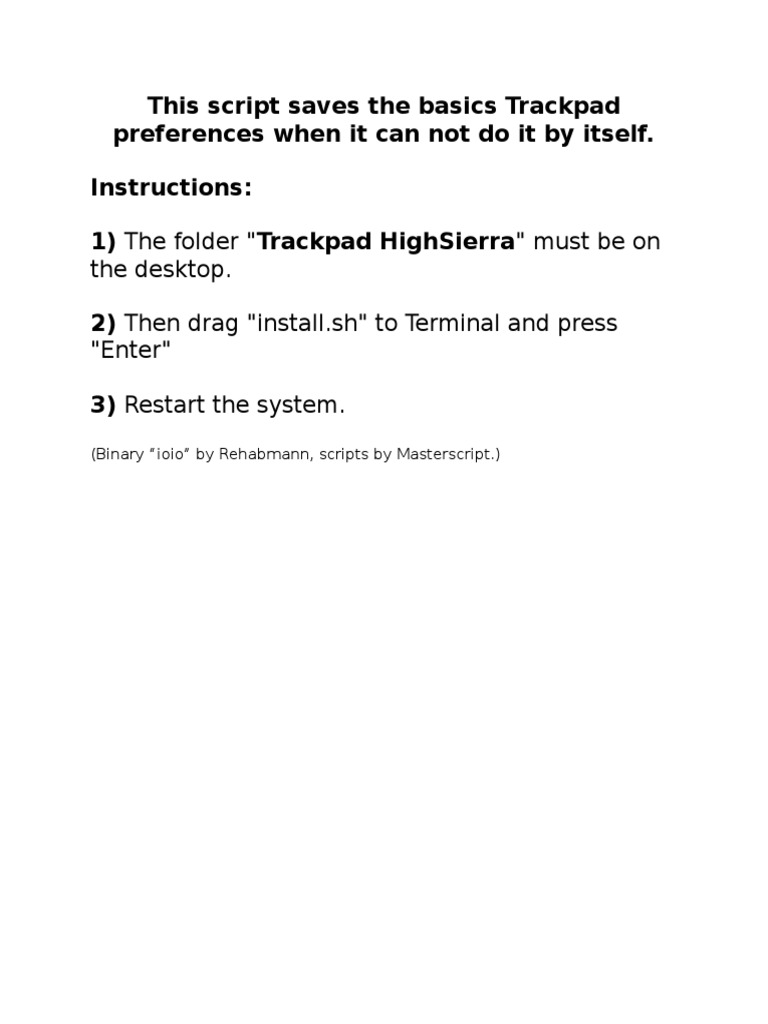 This Script Saves The Basics Trackpad Preferences When It Can Not Do It ...
