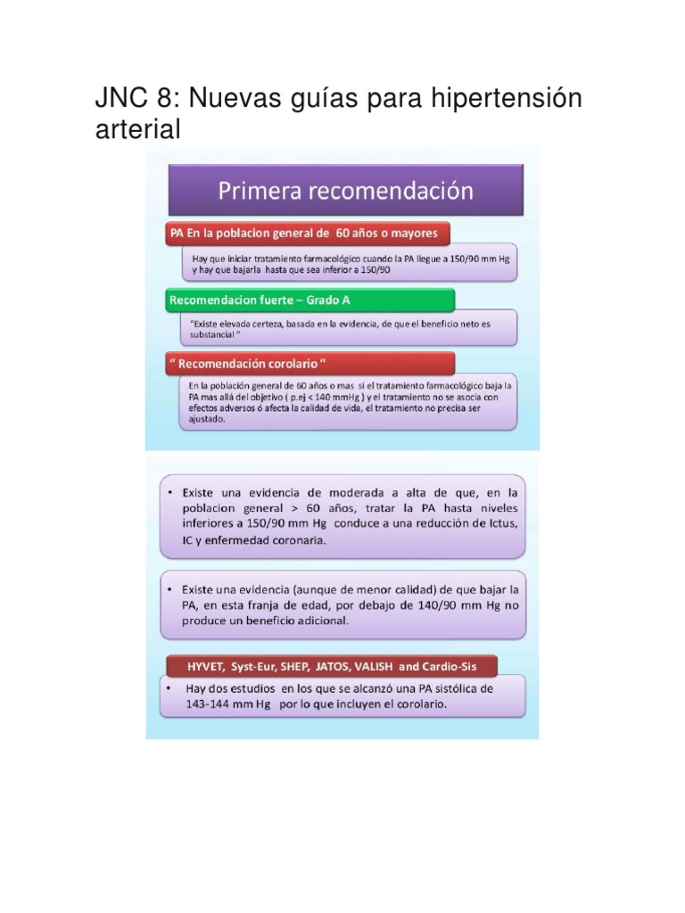 JNC 8 Hipertension Arterial Guia Americana | PDF