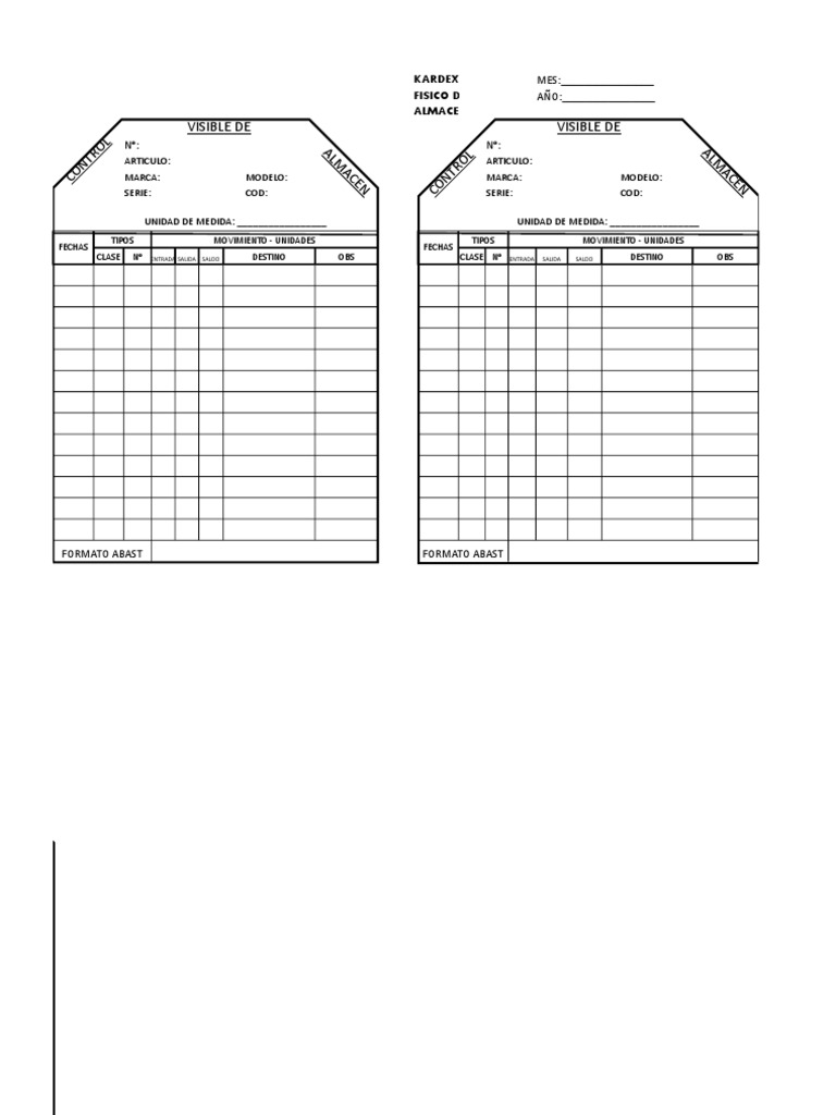 Plantilla Kardex | PDF