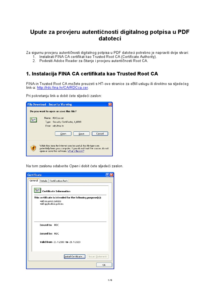 Provjera Autenticnosti Digitalnog Potpisa | PDF