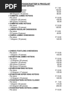 CDO Products Price List 2025 | PDF | Bacon | Ham