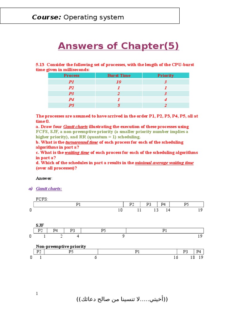 CH 5 Answers | PDF | Scheduling (Computing) | Algorithms And Data Structures