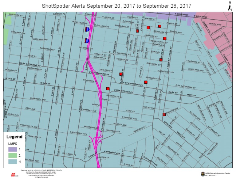 ShotSpotter Alerts Map 9-20-17 To 9-28-17 (Div 4) | PDF