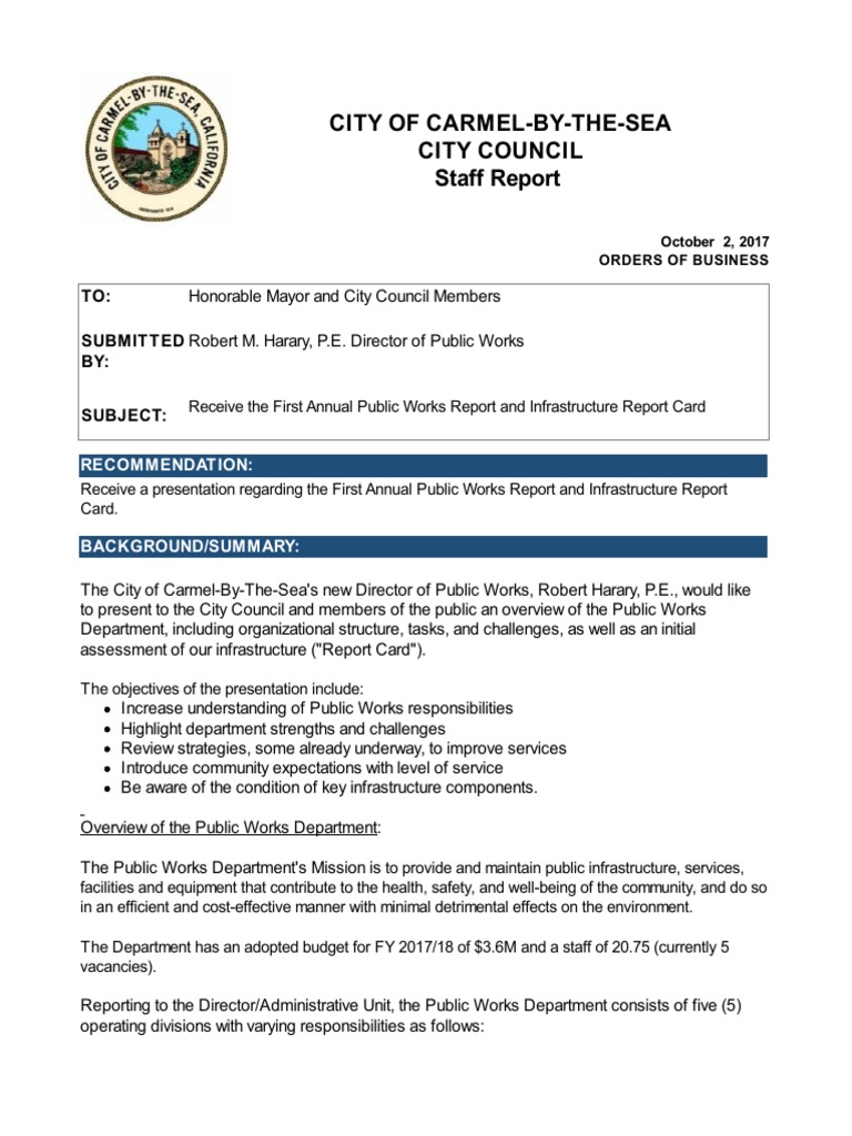 City of Carmel-By-The-Sea City Council Staff Report: TO: Submit T Ed BY ...