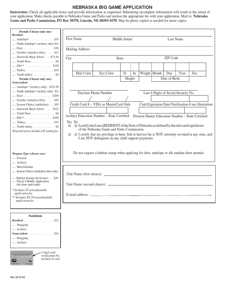 Big Game Application Form | PDF | Business
