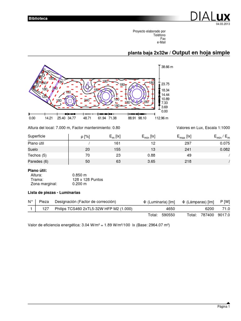 Simulaciones Iluminación Biblioteca | PDF | Informática y tecnología de ...