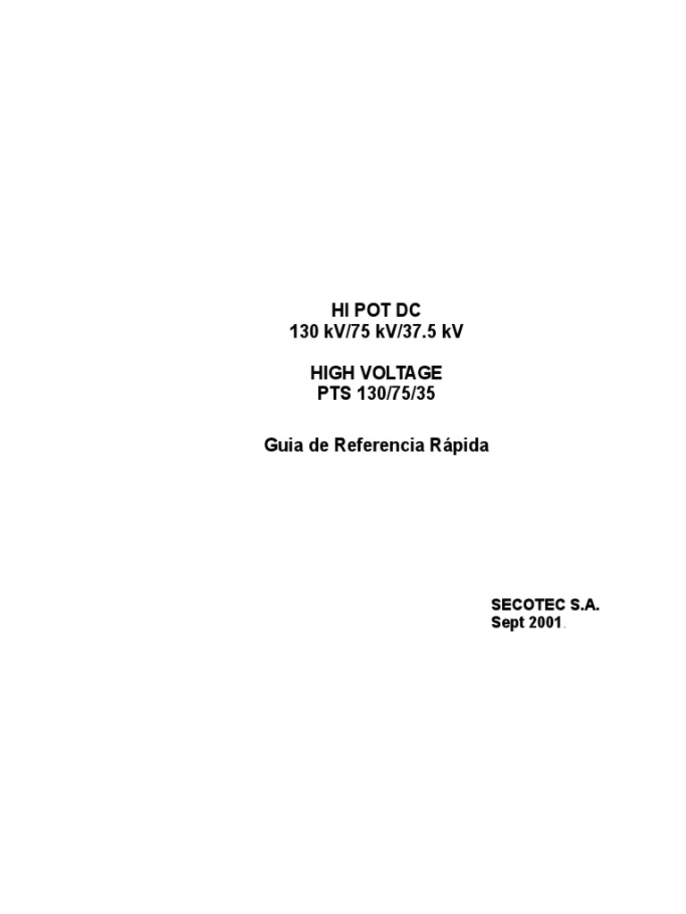 Pts-130!75!35 High Pot DC | PDF | voltaje | Bienes manufacturados