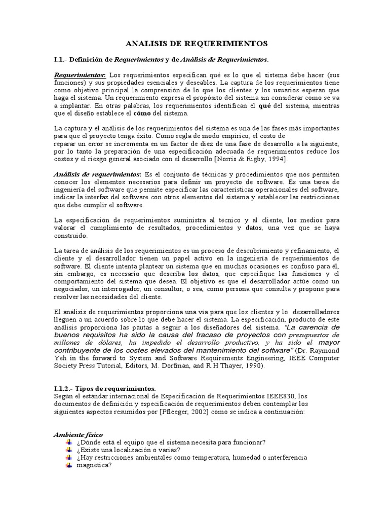 Analisis de Requerimientos - PDF | PDF | Software | Ingeniería de software