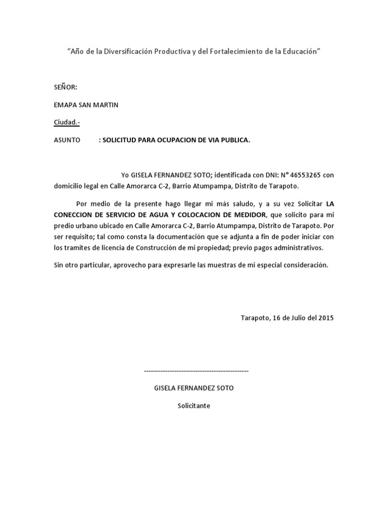 Solicitud de Emapa | PDF | Barrio | Science