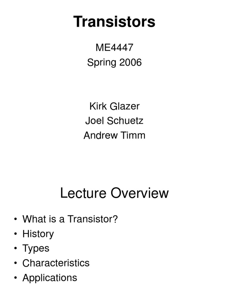 Transistor S06 | PDF | Bipolar Junction Transistor | Field Effect Transistor