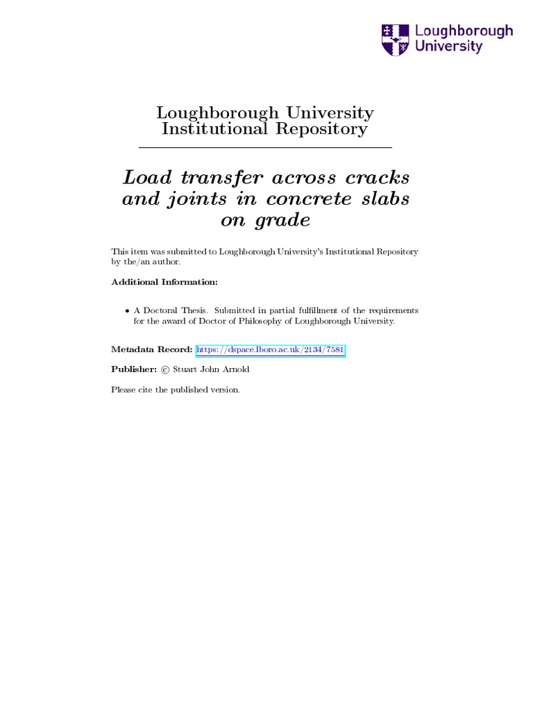 Load Transfer Across Joints | PDF | Road Surface | Concrete
