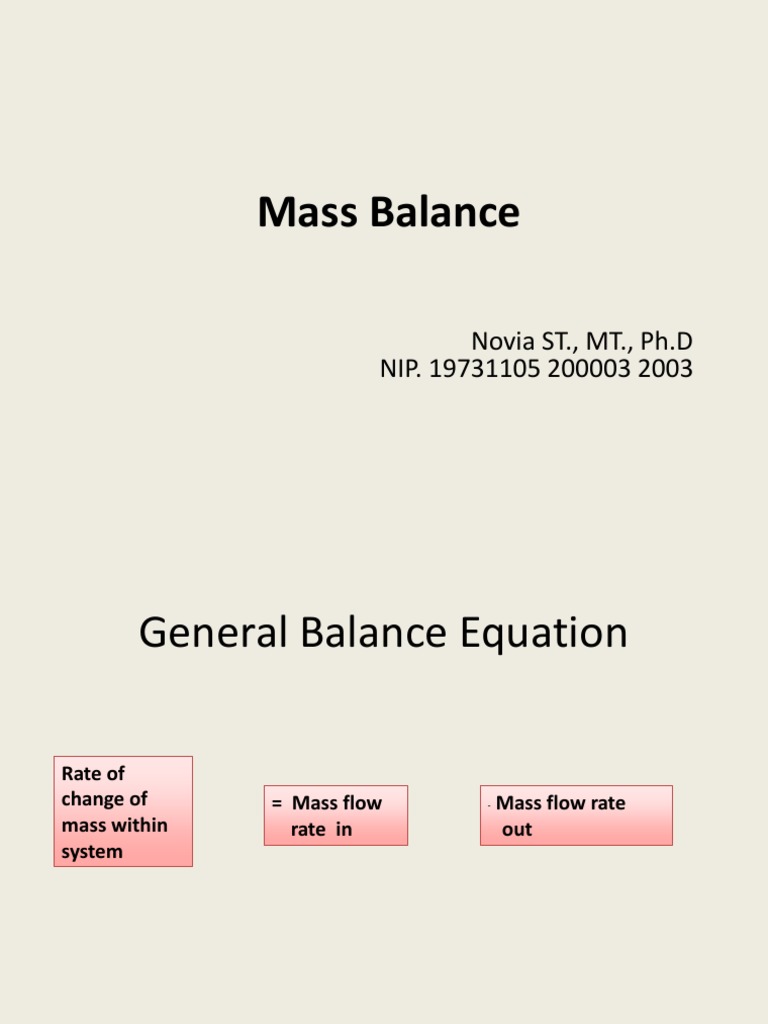 III. Mass Balance Revised | PDF | Fluid Dynamics | Gases