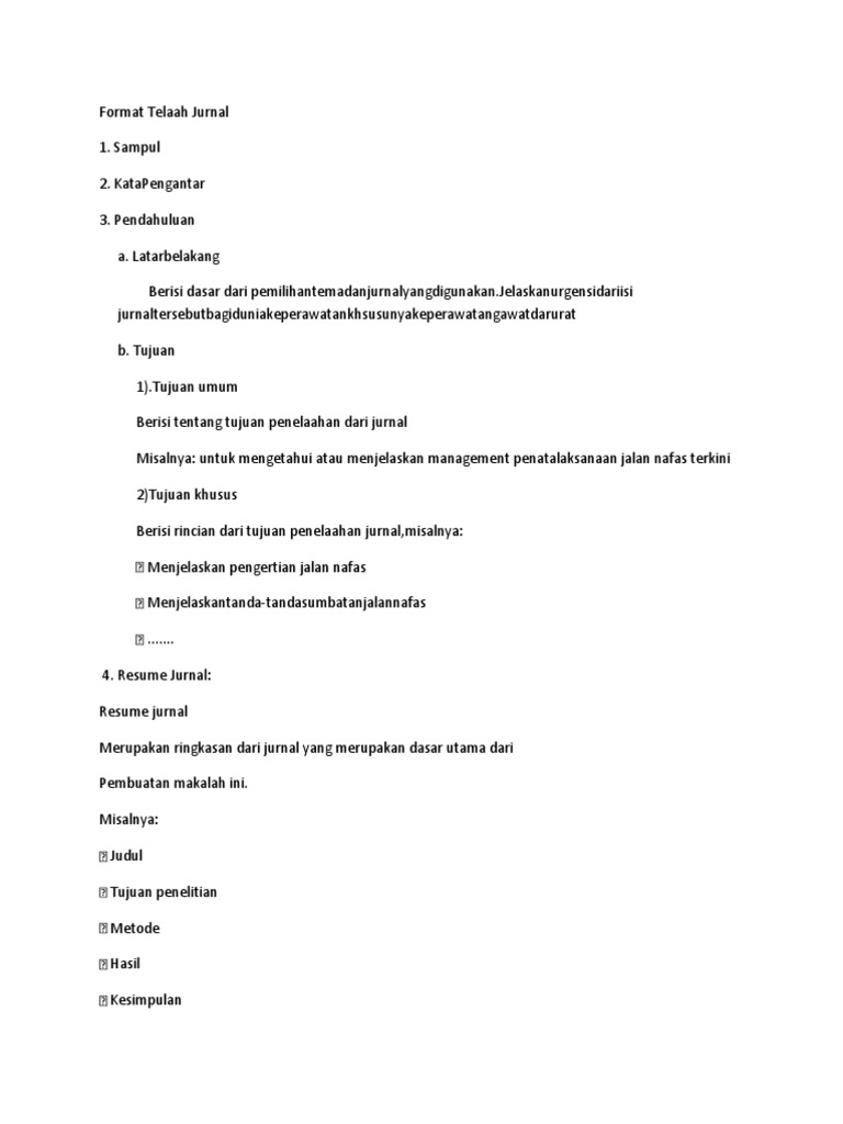 Format Telaah Jurnal | PDF