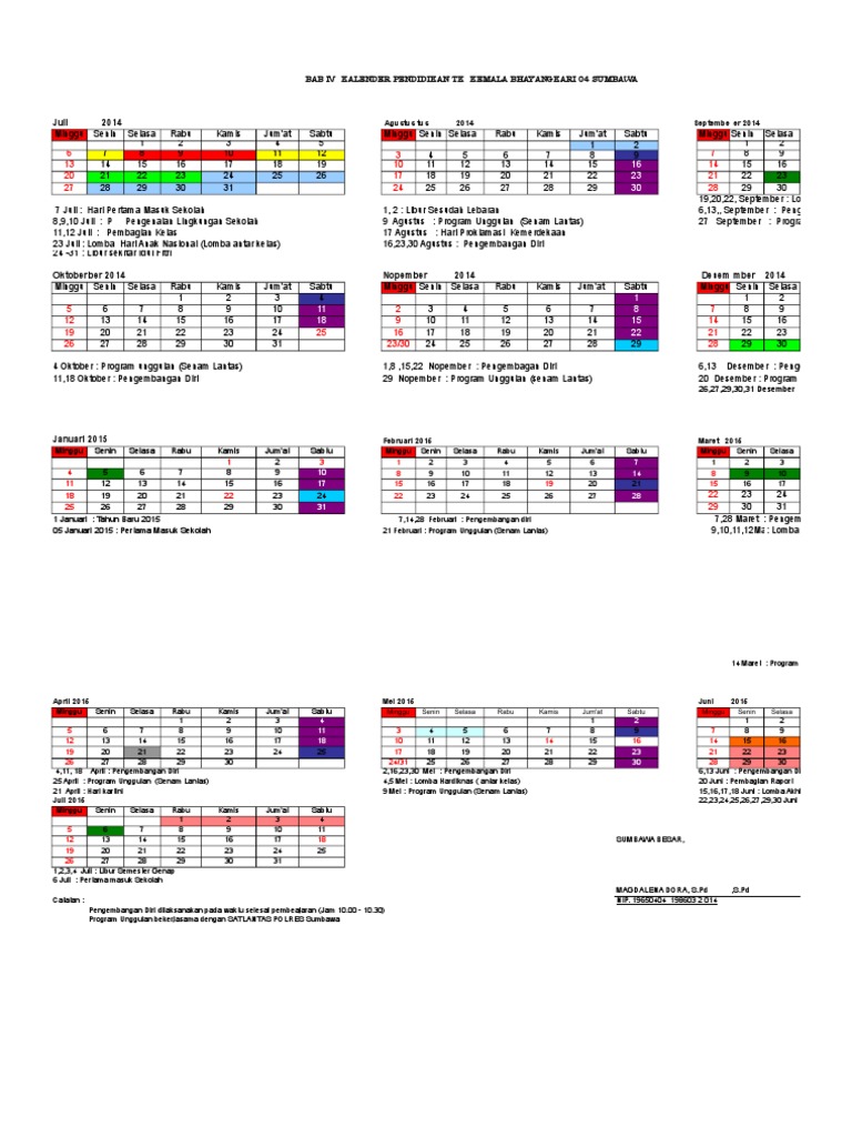 Kalender TK Bhayangkari | PDF