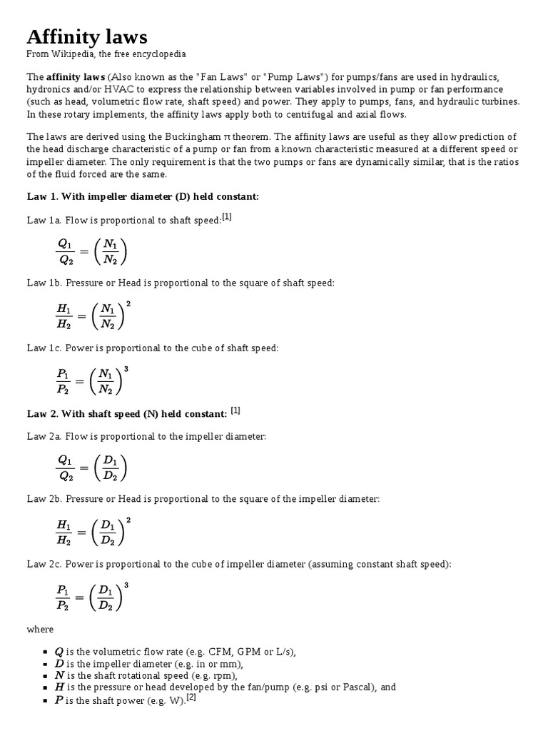 Affinity Laws | PDF | Applied And Interdisciplinary Physics | Gas ...
