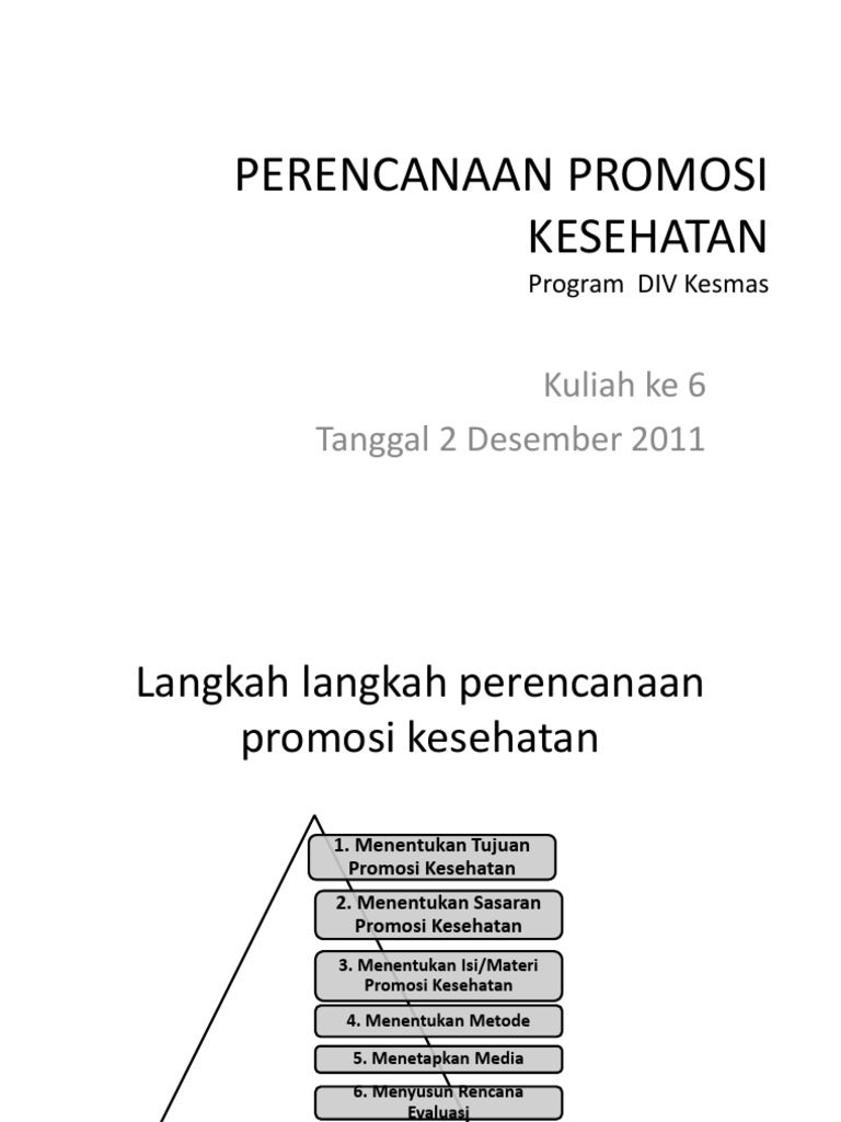 Perencanaan Promkes & Sap | PDF