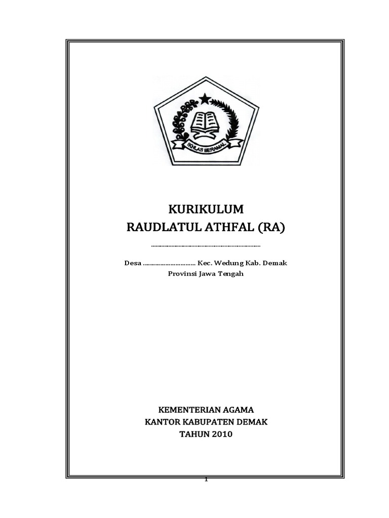 Kurikulum RA Wedung Demak 2010 | PDF
