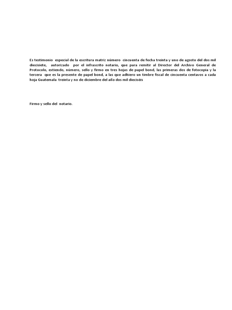 Ejemplo de Testimonio Especial | PDF Ejemplo de Testimonio Especial | PDF