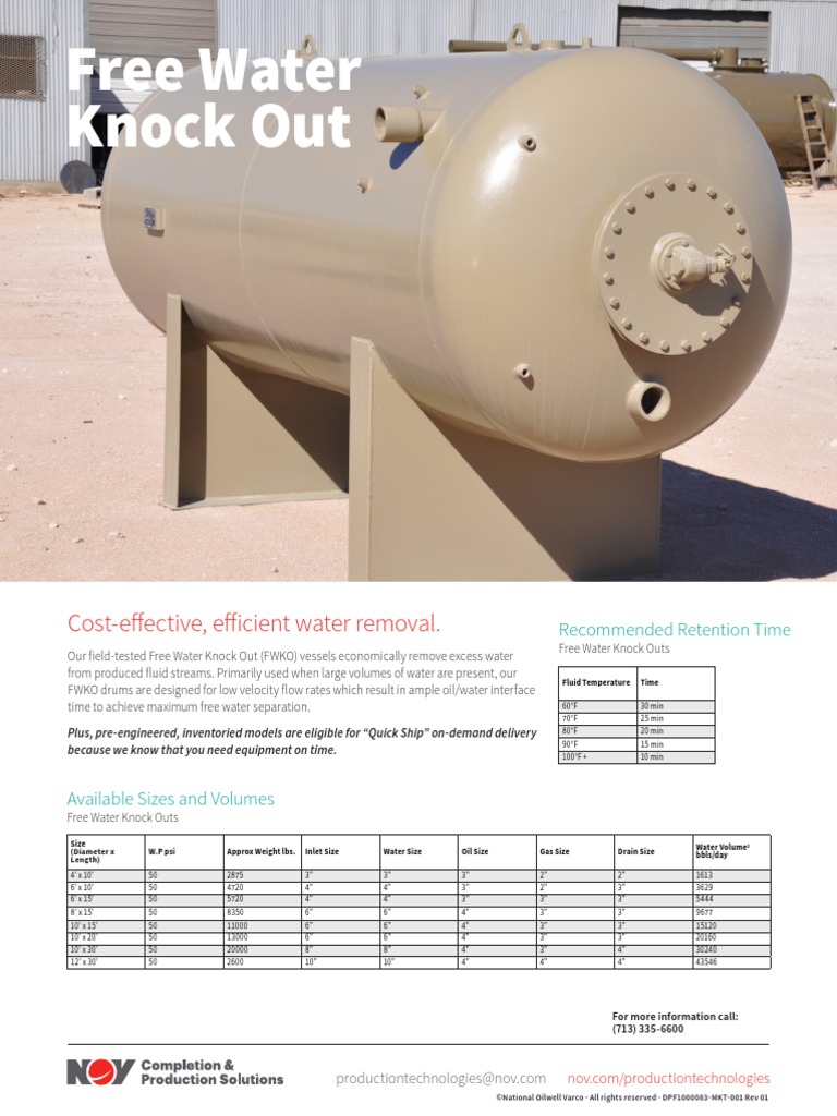 Free Water Knock Out Summary Sheet | PDF | Civil Engineering ...