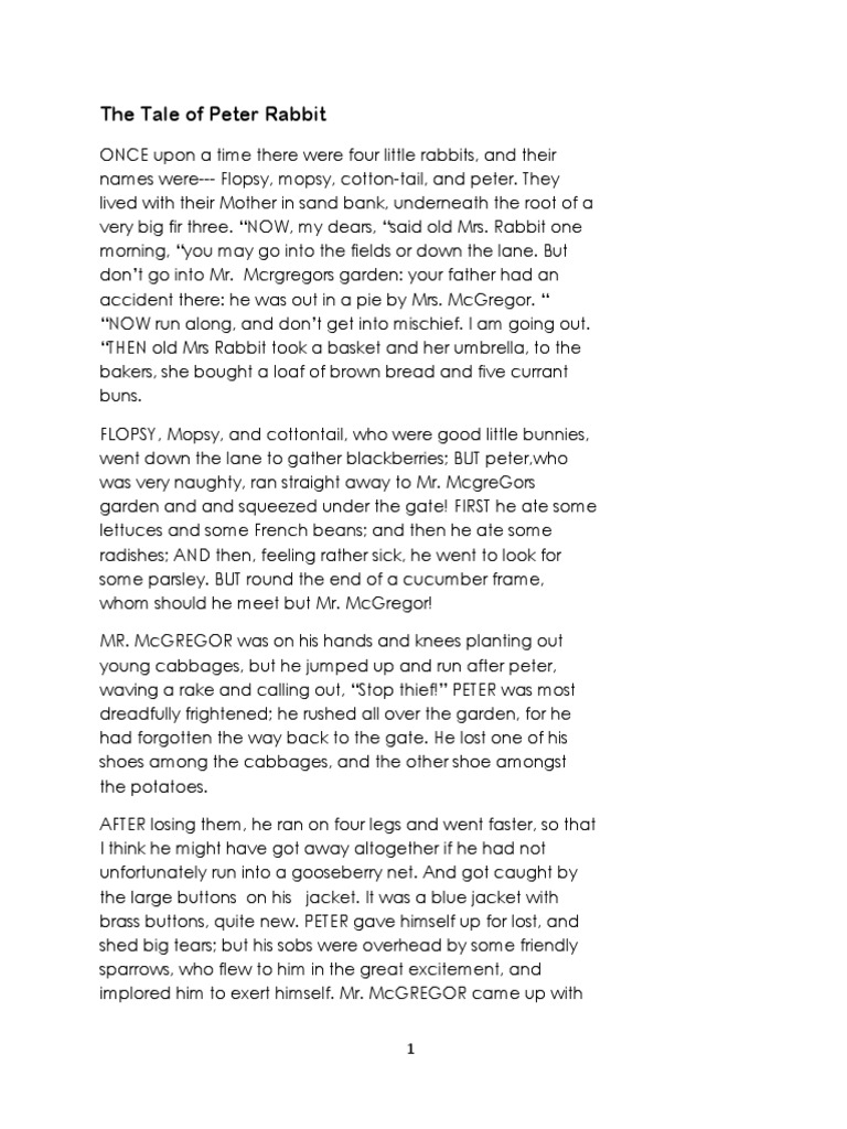 The Tale of Peter Rabbit | PDF | General Fiction