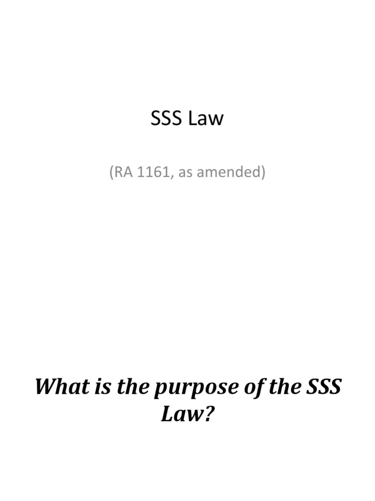 SSS Law PDF | PDF | Pension | Parental Leave