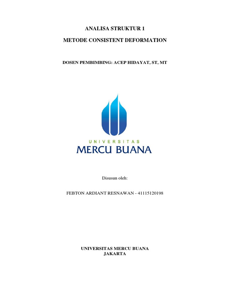 Metode Consistent Deformation Struktur Statik | PDF | Metode & Bahan Ajar