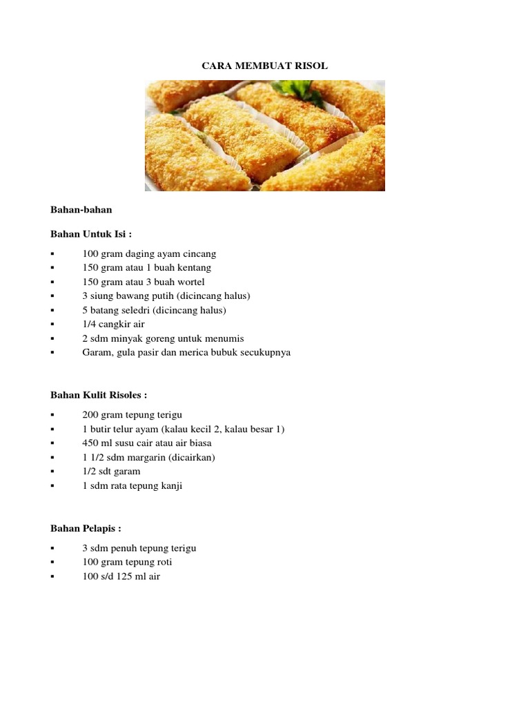 Cara Membuat Risol | PDF