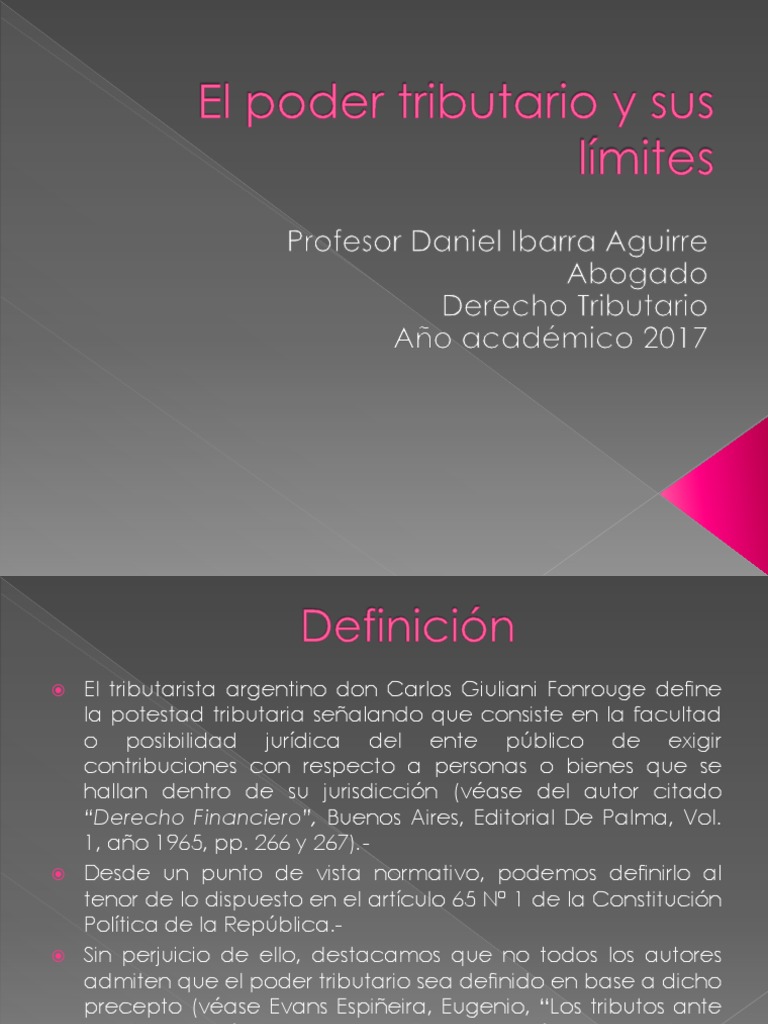 El Poder Tributario y Sus Limites-1 | PDF | Impuestos | Constitución